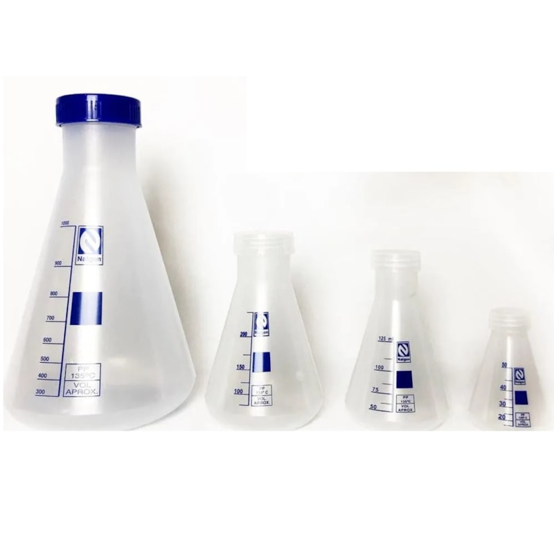 Erlenmeyer de Plástico Com Tampa - Prolab Loja