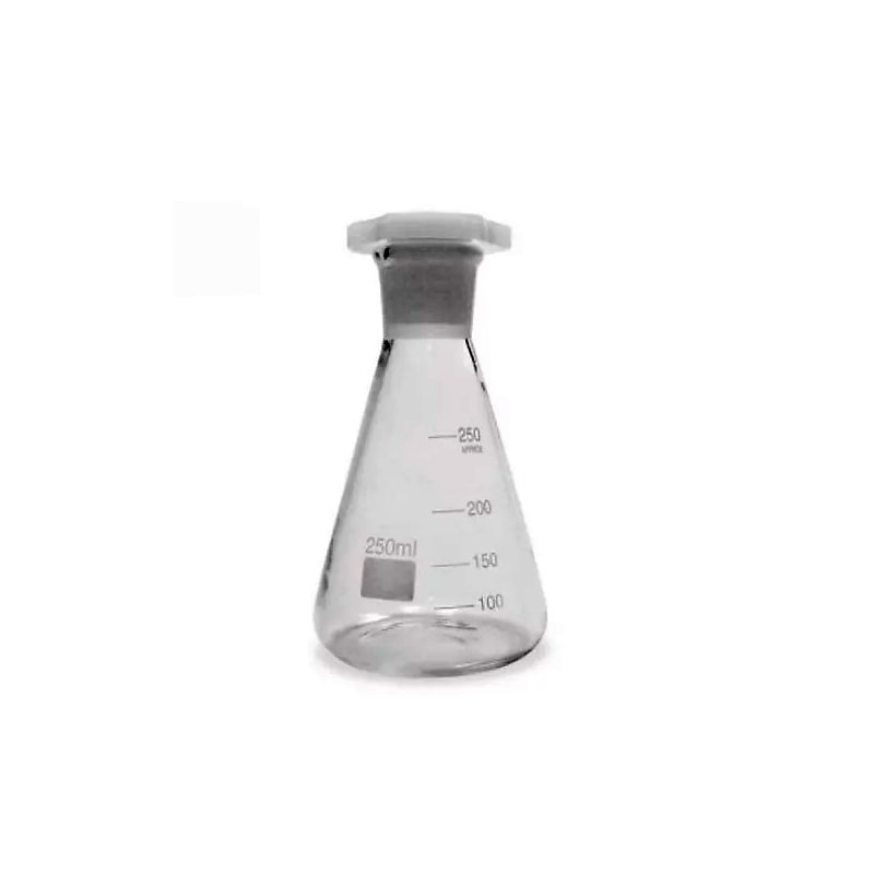 Erlenmeyer Graduado Com Rolha de Poli 250ml - Prolab Loja