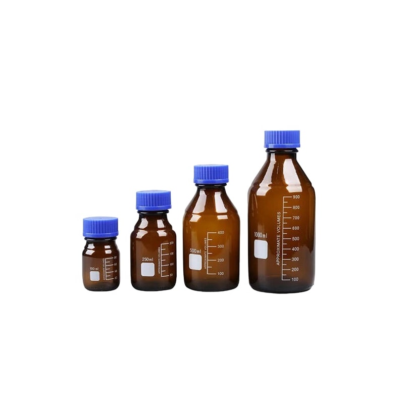 Frasco Reagente Graduado Tampa Azul Âmbar 100ml - Prolab Loja